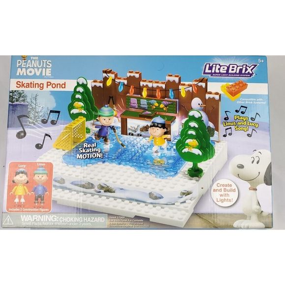 Lite Brix | Toys | Thepeanuts Movie Lite Brix Skating Pond With Linus ...